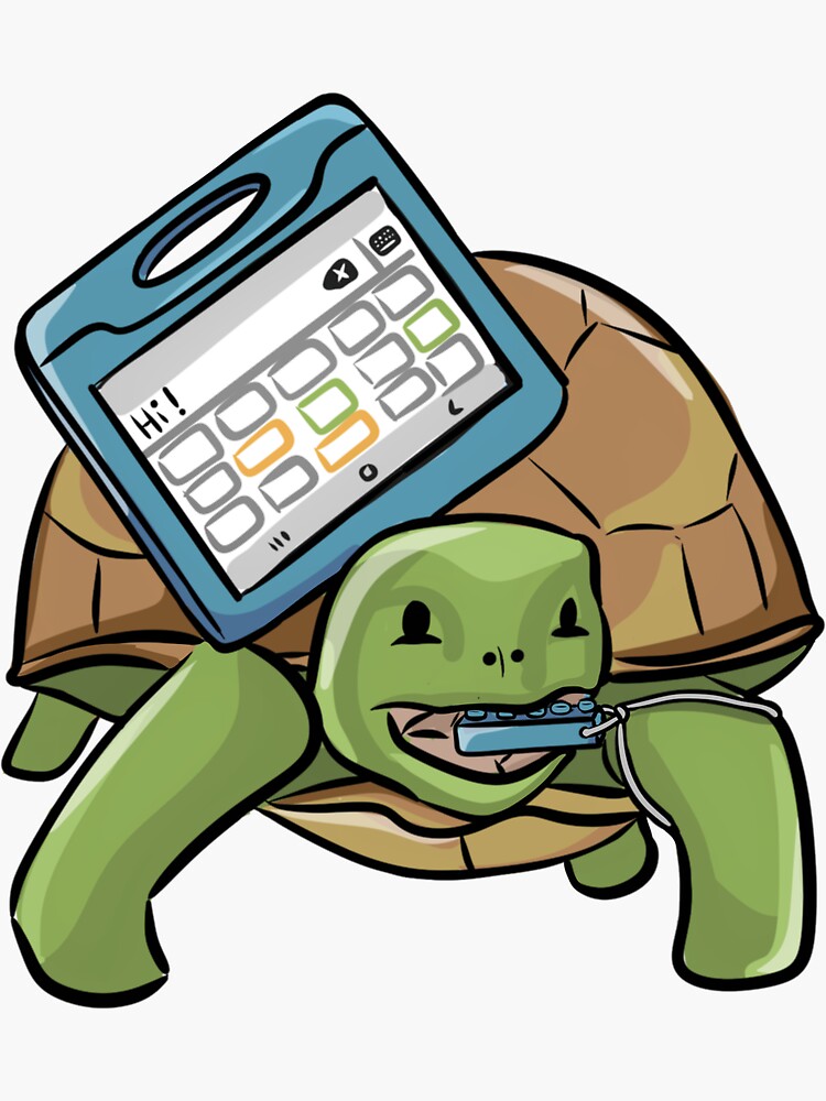 "Turtle with AAC Device and Chewy" Sticker for Sale by InclusiveDinos ...