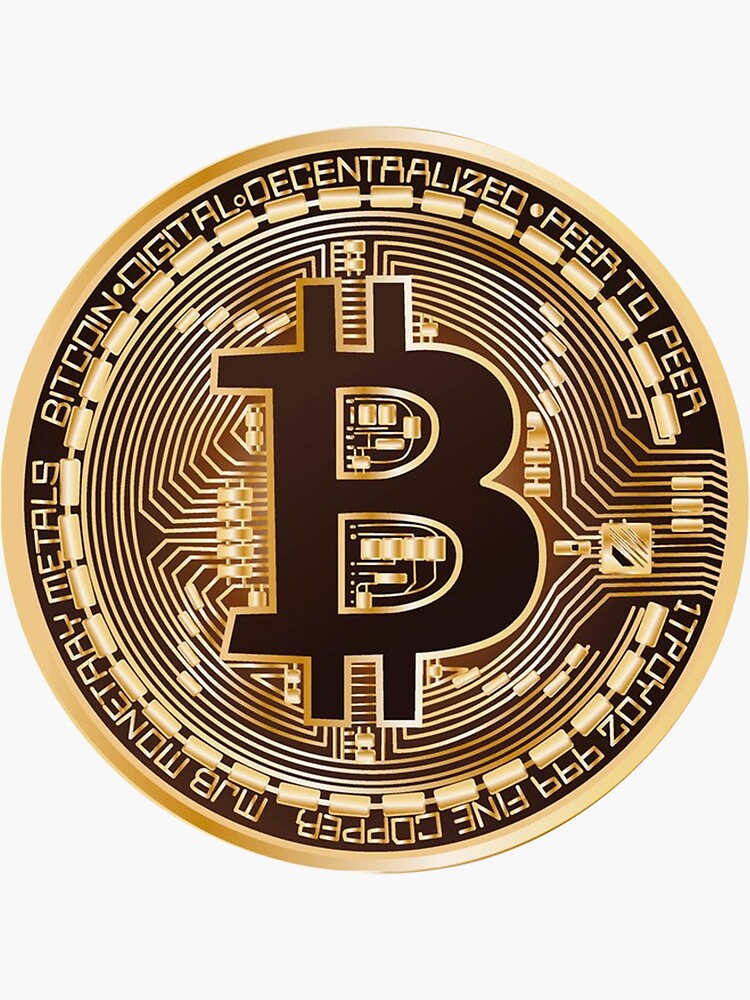 "Bitcoin Merchandise and Attire - Bitcoin Logo" Sticker for Sale by ...