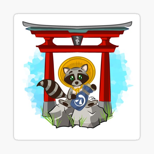 "Lil' Tanuki" Sticker by Jellypirat | Redbubble