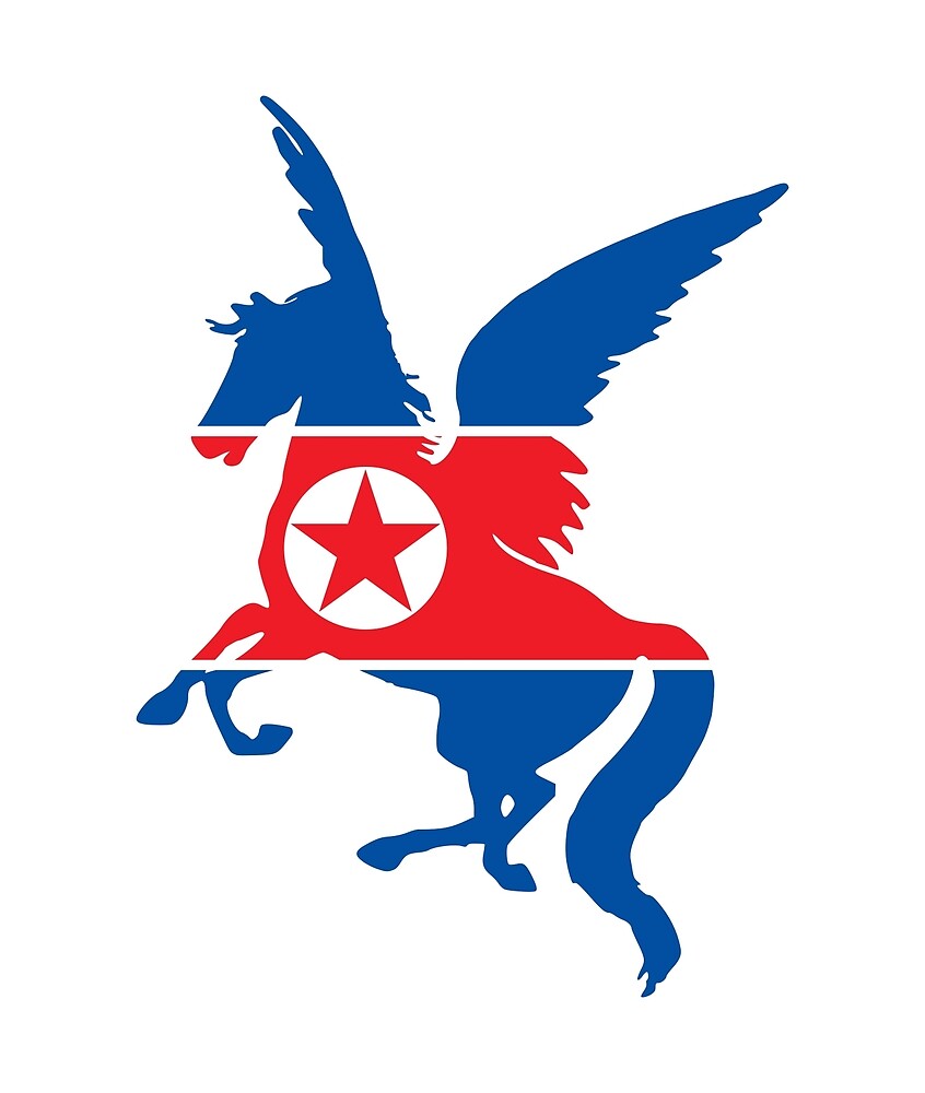 "Flag Chollima of North Korea" by fourretout | Redbubble