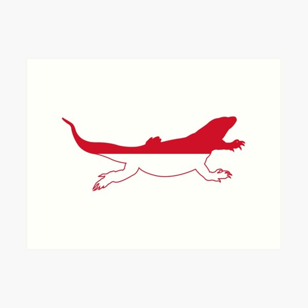 "Flag Komodo Dragon of Indonesia" Art Print by fourretout | Redbubble