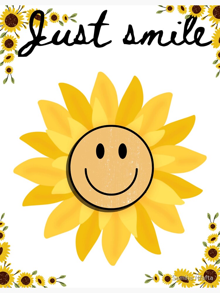 "Sunflower,smile,smiley sunflower,just smile." Sticker for Sale by ...
