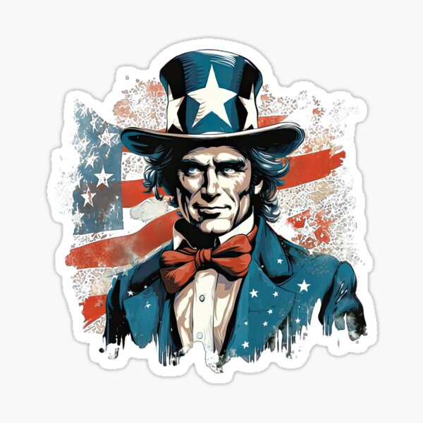 "Patriotic Pride - Uncle Sam Art Print" Sticker for Sale by Art ...