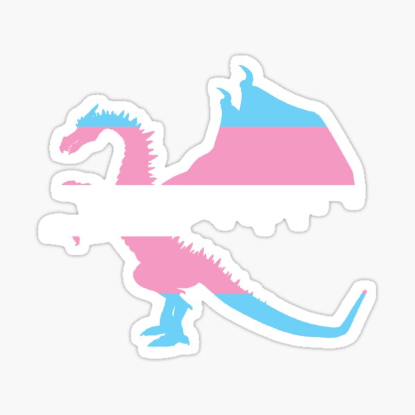 Trans Pride Dragon Sticker For Sale By Karkettle Redbubble