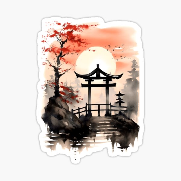 "Japanese Torii Gate" Sticker for Sale by Edgeofnowhere | Redbubble