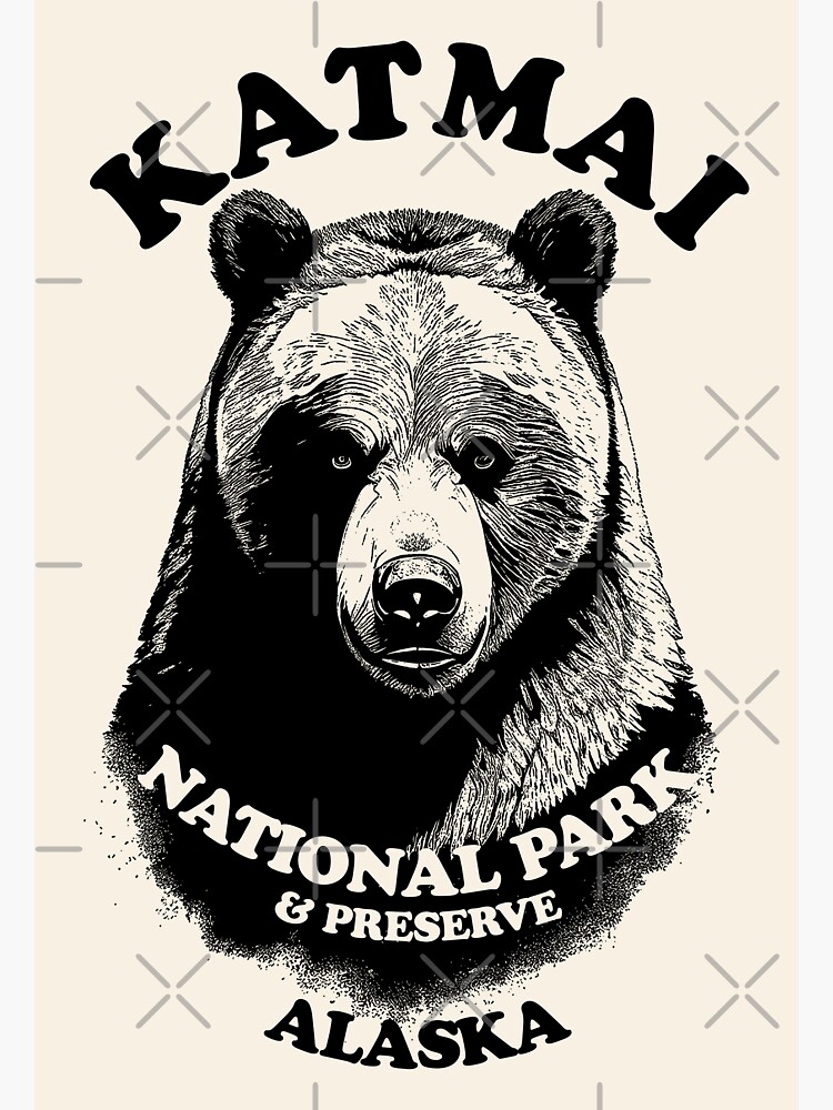 "Katmai National Park And Preserve | Home Of The Grizzly Bears" Sticker ...