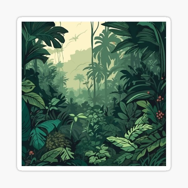 "tropical jungle background" Sticker for Sale by tony4urban | Redbubble