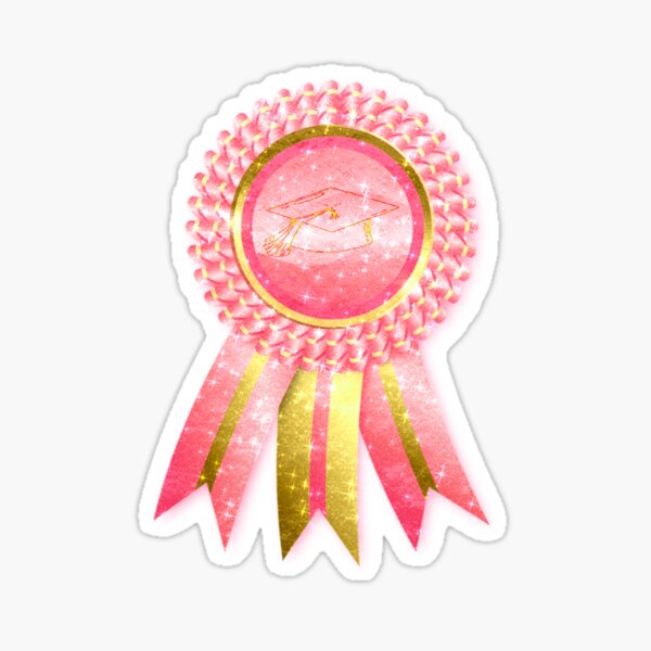 "Pink Ribbon Medal Graduation Reward" Sticker by Jolly-Yosei | Redbubble