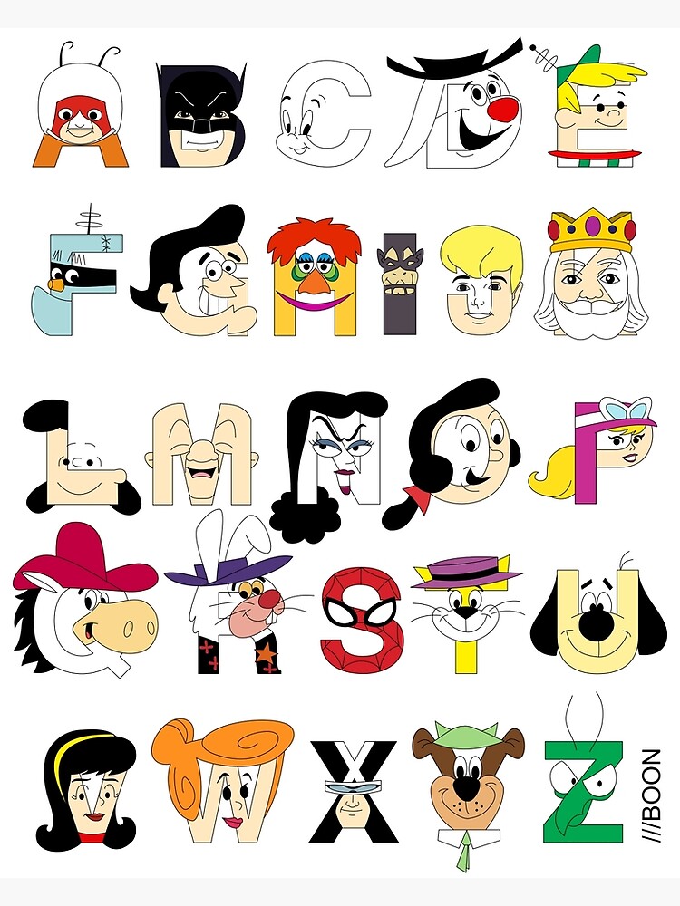 Lámina metálica «Niño del alfabeto de los 60» de mbaboon | Redbubble