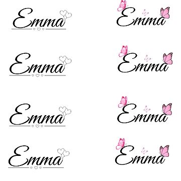 "Emma Name Stickers" Sticker for Sale by Acconite | Redbubble