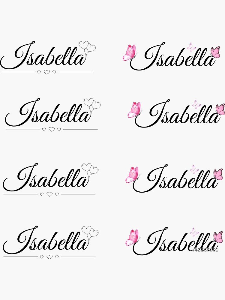 "Isabella Name Stickers" Sticker for Sale by Acconite | Redbubble