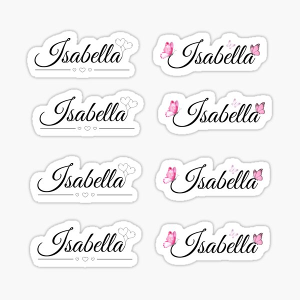 "Isabella Name Stickers" Sticker for Sale by Acconite | Redbubble