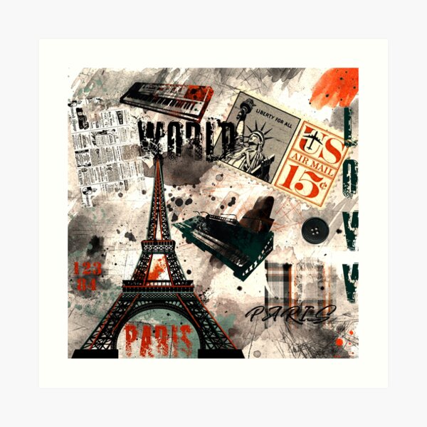 "Paris Collage Art" Art Print by NoraMohammed | Redbubble