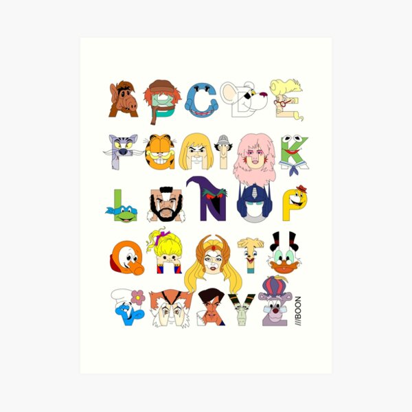 "Child of the 80s Alphabet" Art Print for Sale by mbaboon | Redbubble