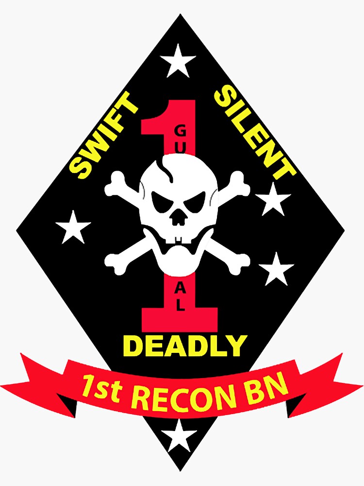 "Marine Corps 1st Recon Battalion Swift - Silent - Deadly " Sticker for ...