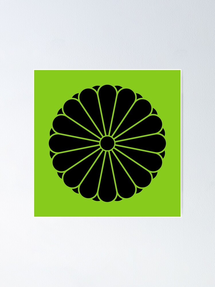 "Kiku Chrysanthemum Mon in black" Poster for Sale by redhomestead ...