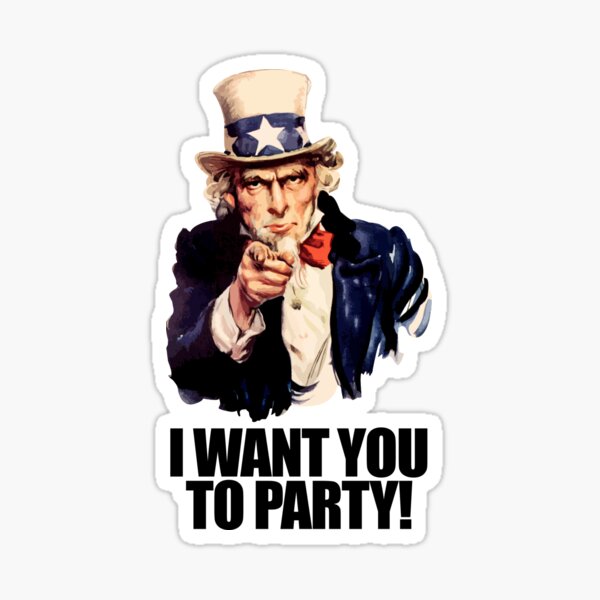 "Uncle Sam Parody" Sticker for Sale by xDumpTruckx | Redbubble