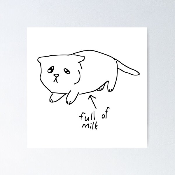 "Full of milk kitten - HD cat meme" Poster for Sale by Rzera- | Redbubble