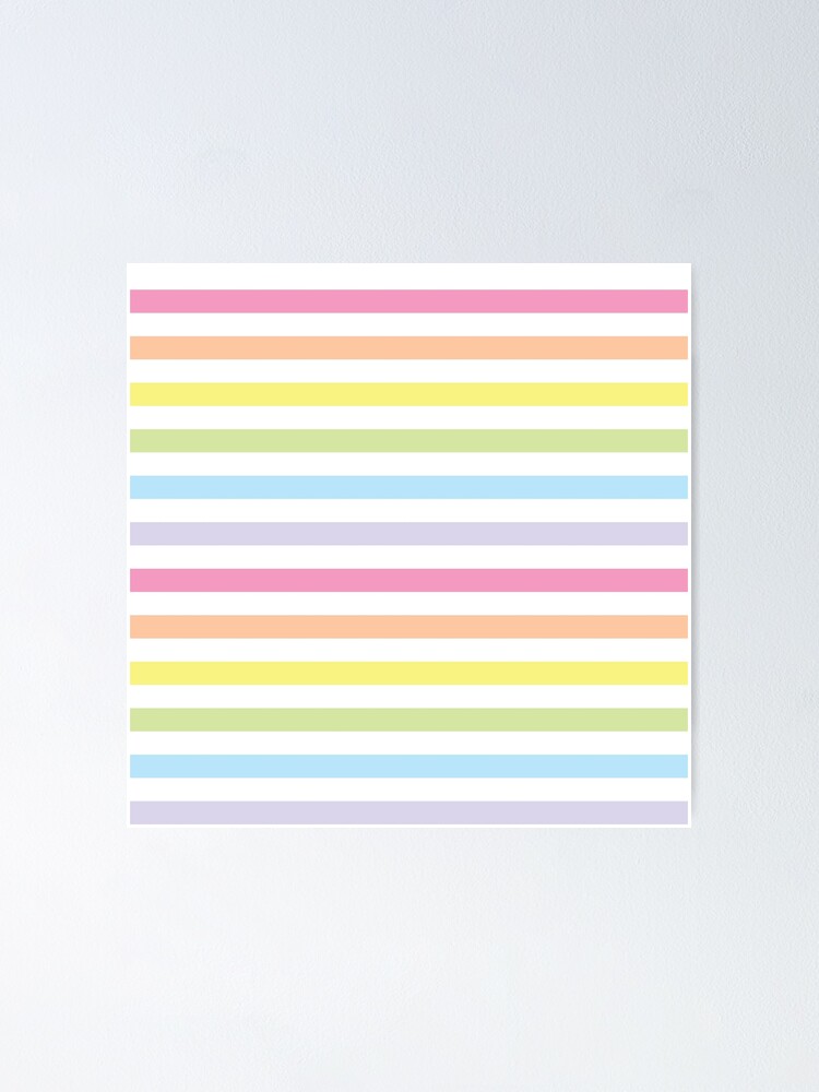 "Pastel Rainbow Stripes" Poster for Sale by sosprintables | Redbubble