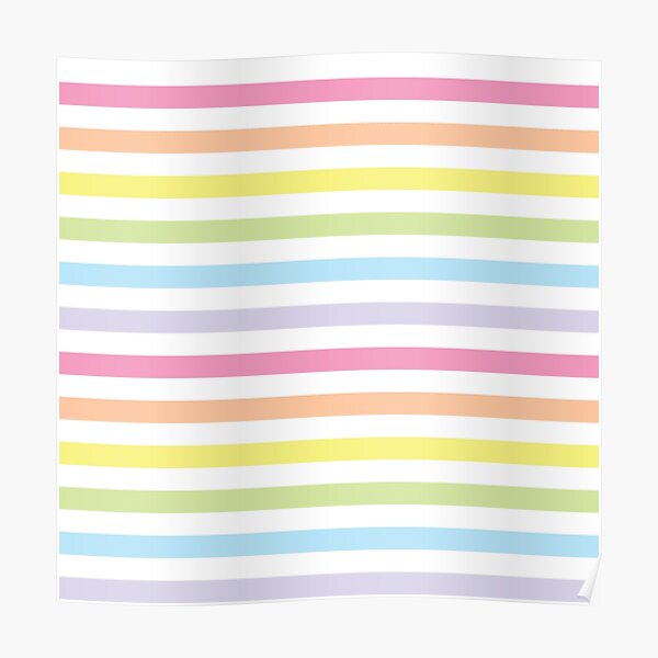 "Pastel Rainbow Stripes" Poster for Sale by sosprintables | Redbubble
