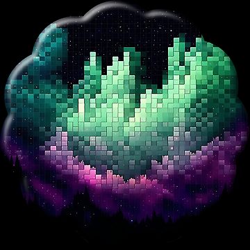 "Experience the Magic: Pixelated Northern Lights in Unique Pixel Art ...