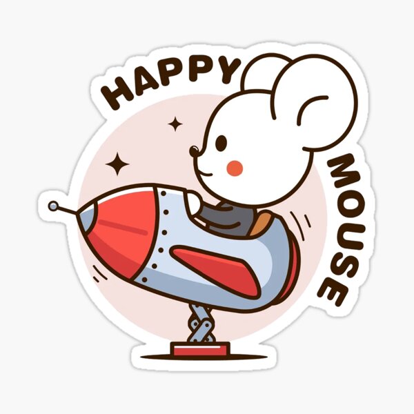 "Happy Cute Lovely mouse" Sticker for Sale by SceneryStudio | Redbubble
