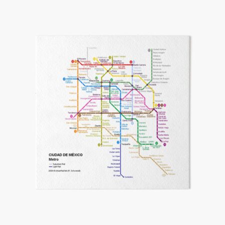 "Mexico City Train Metro Map" Art Board Print for Sale by Linkbekka ...