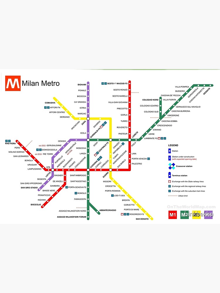 "Milan Italy Metro Train City Map" Poster for Sale by Linkbekka | Redbubble