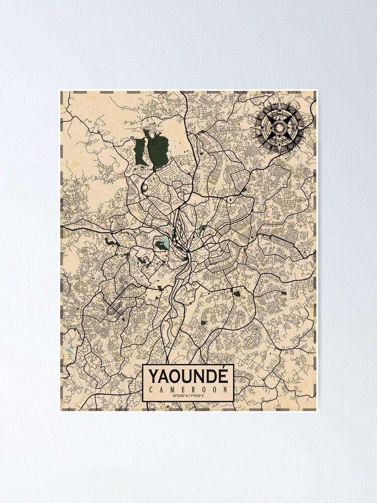 "Yaounde City Map of Cameroon - Vintage" Poster for Sale by deMAP ...