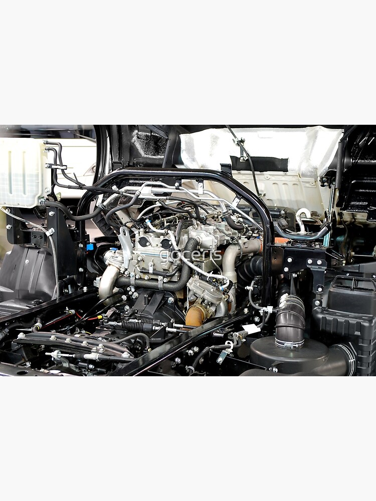 "Open heavy truck cabin with power engine" Art Print for Sale by ...