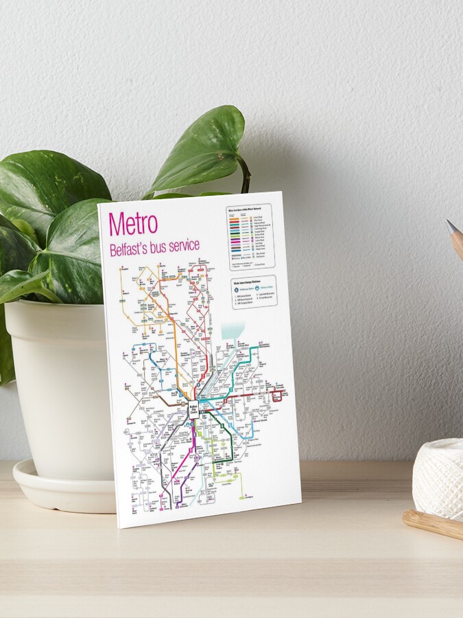 "Belfast City Train Bus Metro Map" Art Board Print for Sale by ...