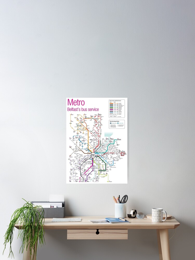 "Belfast City Train Bus Metro Map" Poster for Sale by Linkbekka | Redbubble