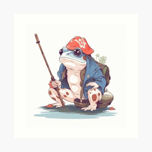 "Beautiful Japanese Frog Poster, Matsumoto Hoji Frog Poster, Cartoon ...