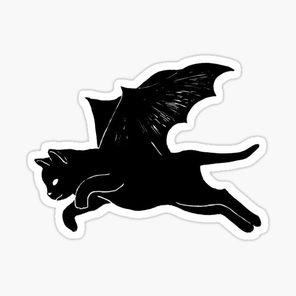 "Flying Batcat - funny cat with bat wings" Sticker for Sale by ...