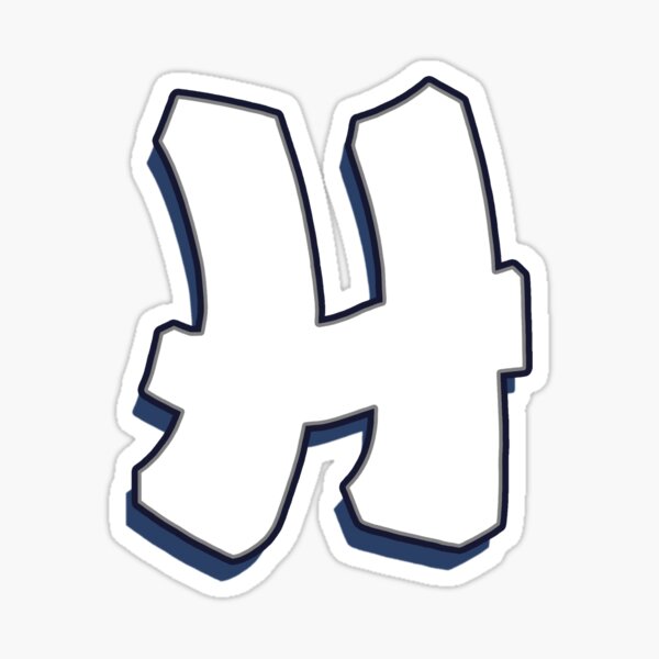 "Letter H - White" Sticker for Sale by Dmitri-Art | Redbubble