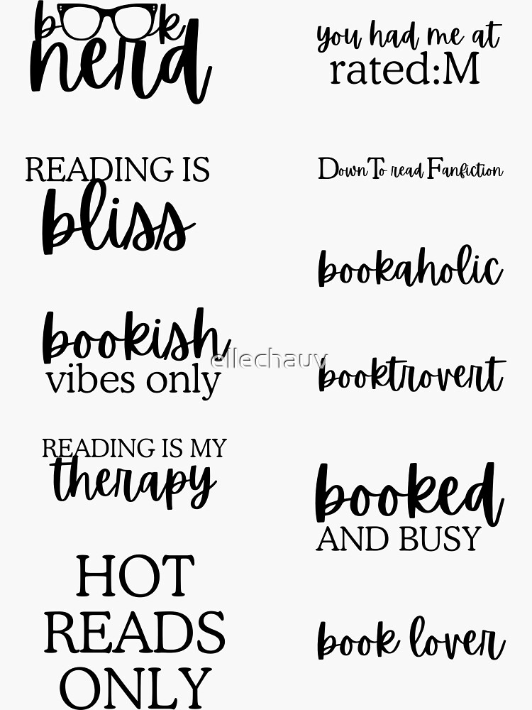 "bookish stickers pack" Sticker for Sale by ellechauv | Redbubble