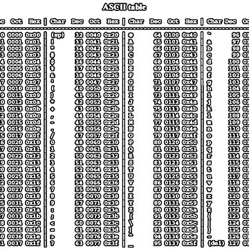 "ASCII table" Poster by heinrich-kleist | Redbubble