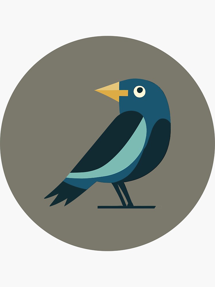 "Mid Century Modern Jackdaw" Sticker for Sale by SorryFrog | Redbubble