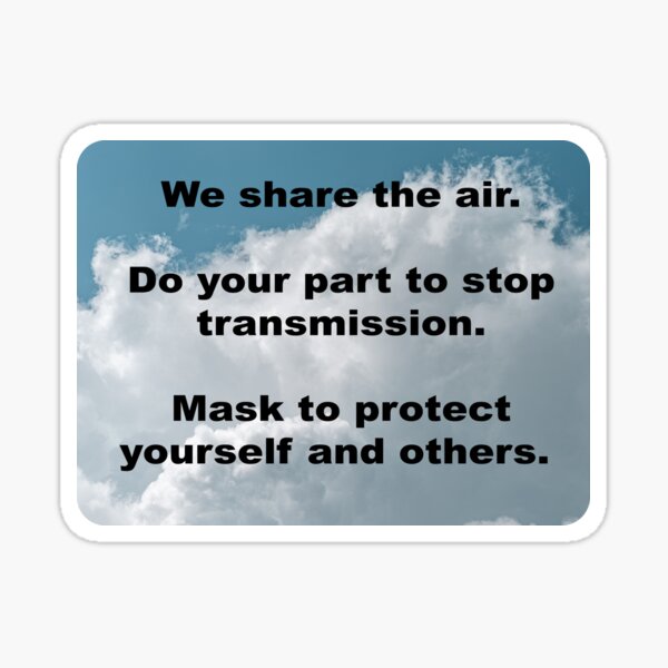 "We share the air" Sticker for Sale by CovidSafety | Redbubble