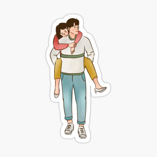"Piggyback Couple" Sticker for Sale by Sunflower5576 | Redbubble