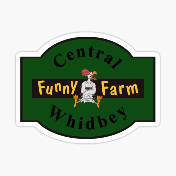 "Funny Farm Logo" Sticker for Sale by alsbydesign | Redbubble