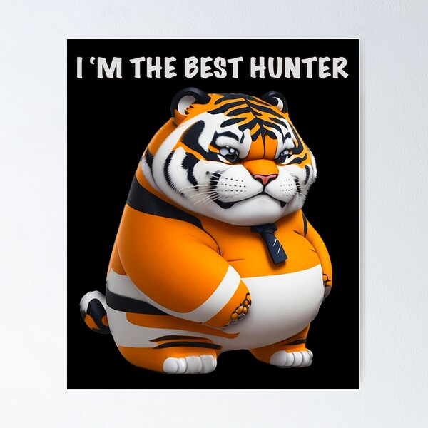 "Cute fat tiger animal fluffy " Poster for Sale by Thisgameshop | Redbubble