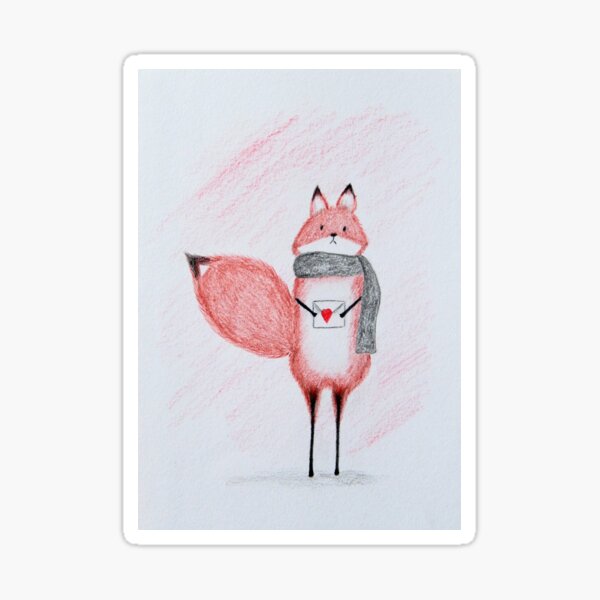 "Fox with Love Letter | Cute Foxes | Character Art" Sticker for Sale by ...
