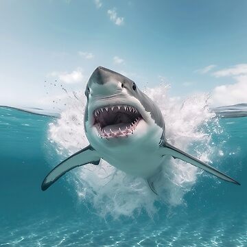 "Angry Great White Shark" Greeting Card for Sale by libanmax | Redbubble
