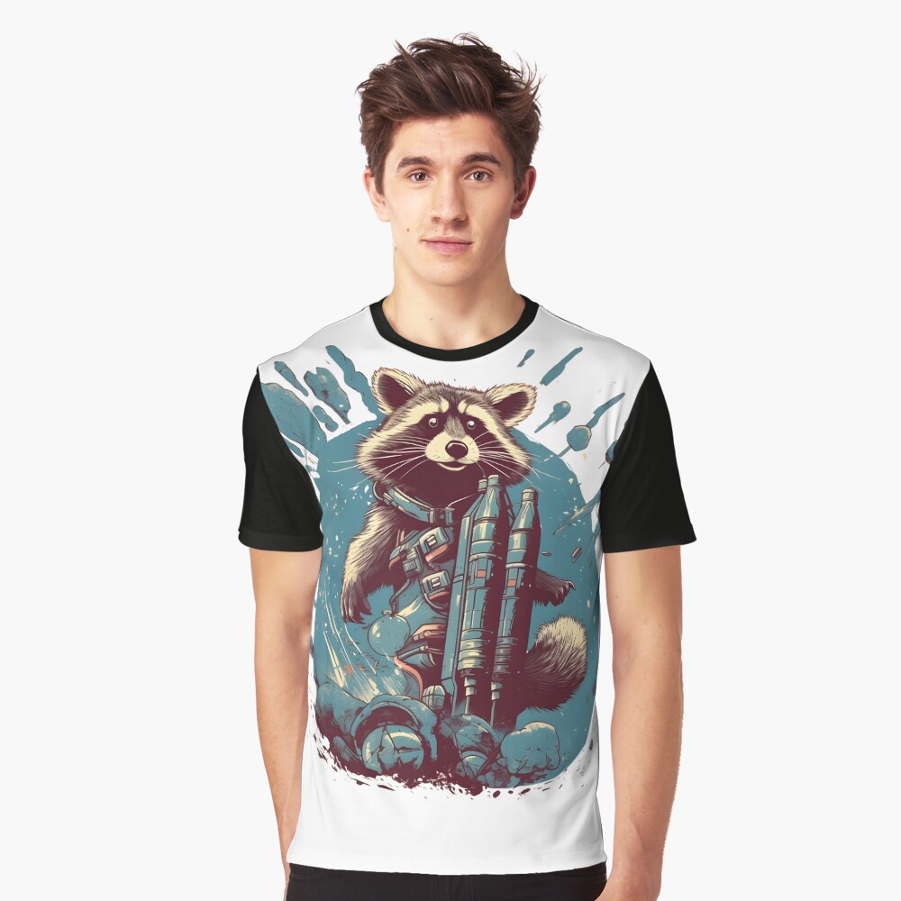 "Rocket Racoon Cute Space Racoon" Sticker for Sale by CraftMiller ...