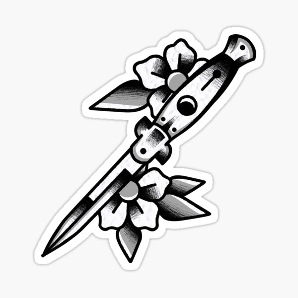"Traditional dagger tattoo" Sticker for Sale by Pinscher | Redbubble