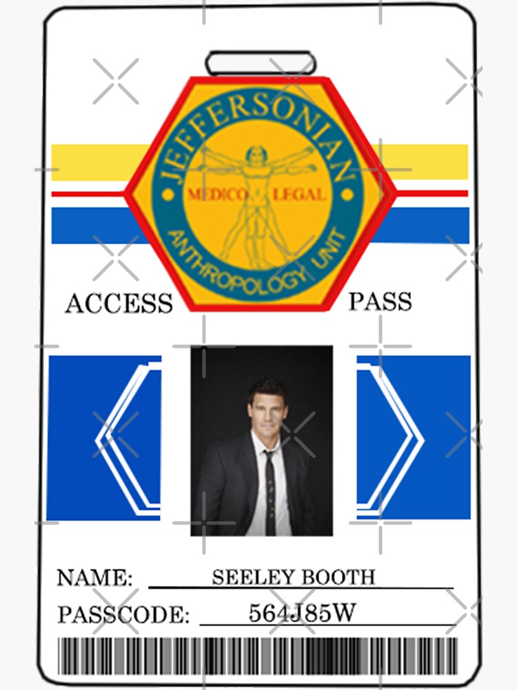 "BONES Access Card - Seeley Booth" Sticker for Sale by aprilkristiine ...
