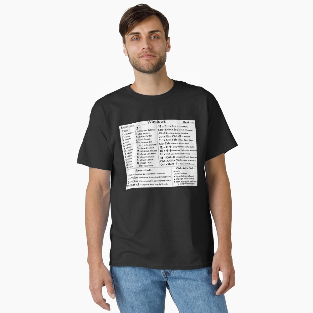 "Windows Computer Shortcut Keys (Black & White)" Sticker for Sale by ...