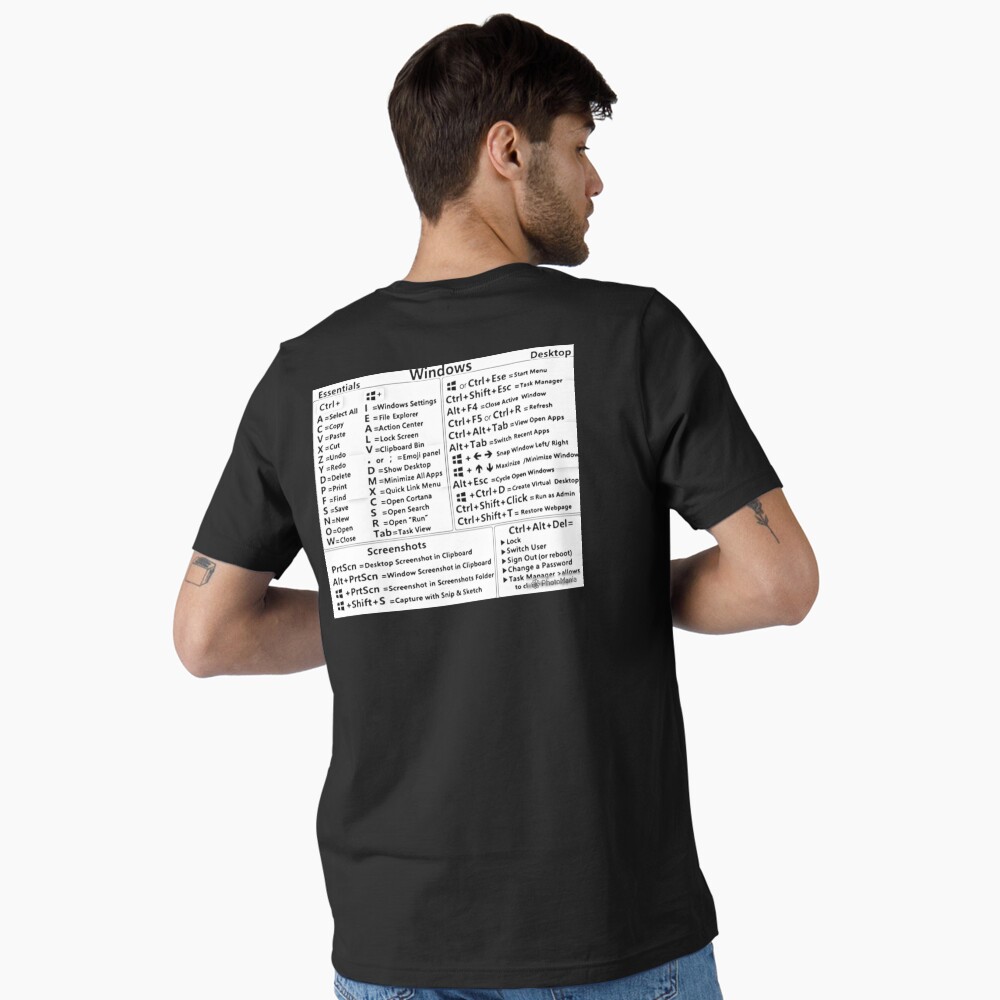 "Windows Computer Shortcut Keys (Black & White)" Sticker for Sale by RENAGADE4LYF | Redbubble