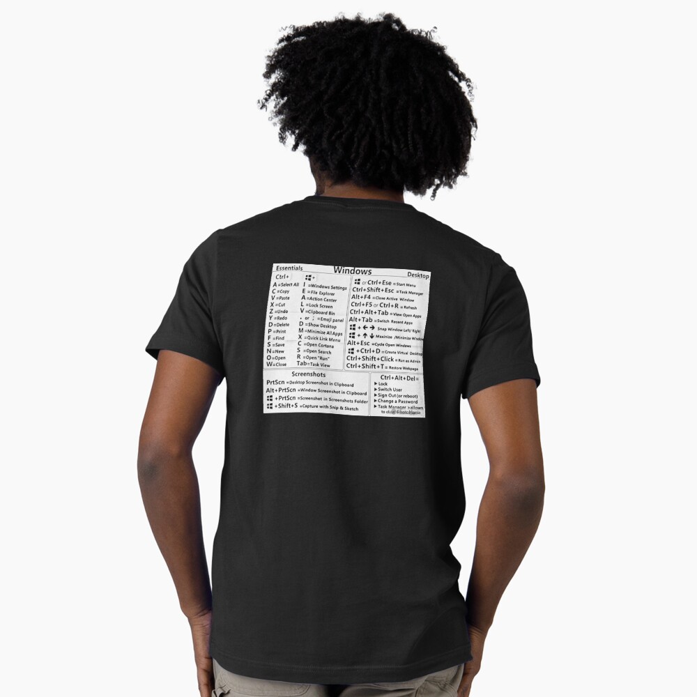 "Windows Computer Shortcut Keys (Black & White)" Sticker for Sale by ...